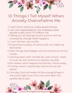 anxiety printables - Driving Mom Crazy